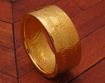 Mens gold coin ring | Etsy