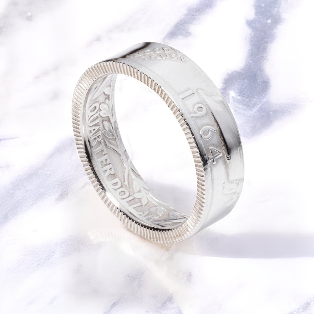 Handcrafted Silver Quarter Ring 1954-1964 Made-to-order - Etsy