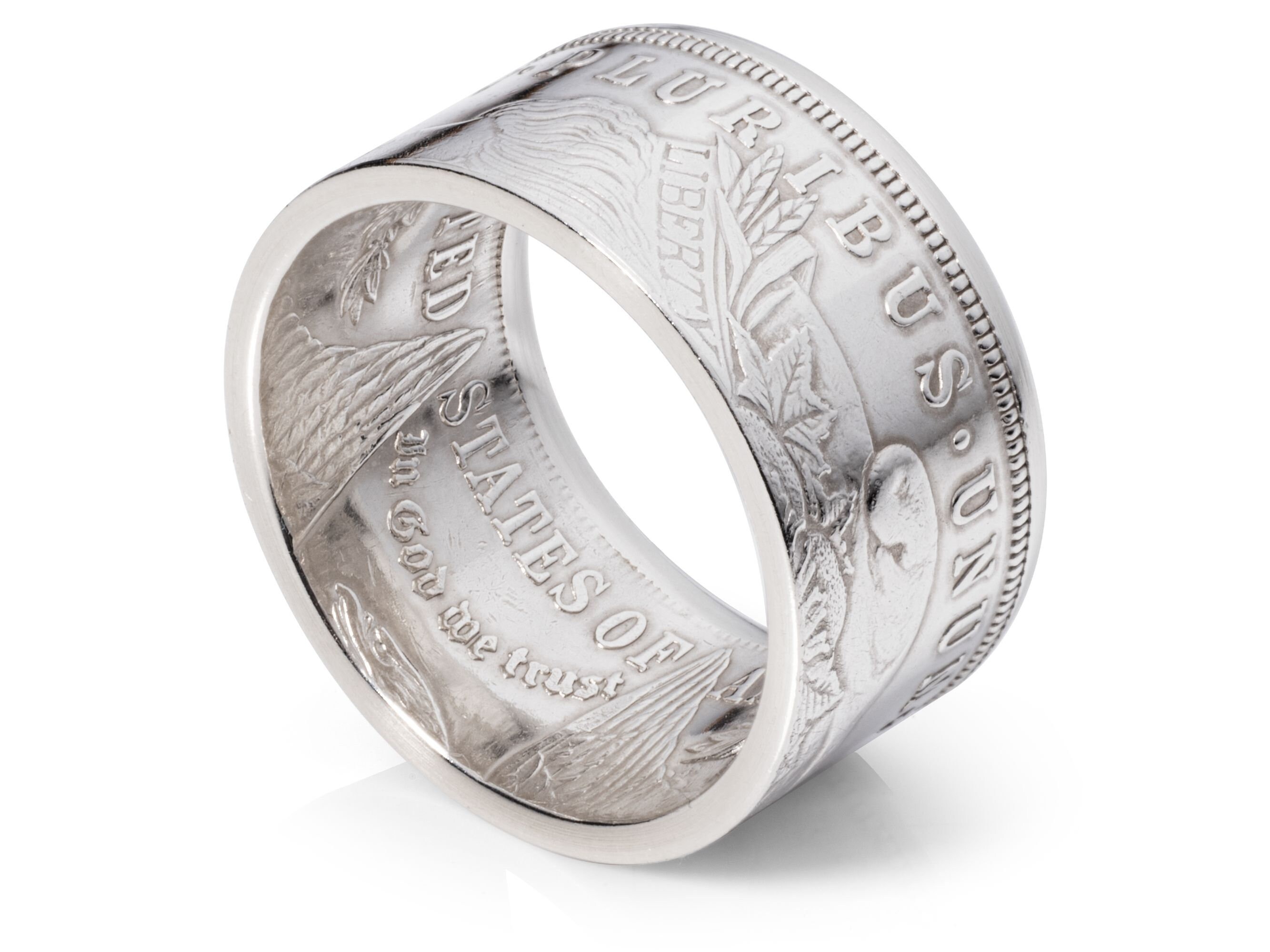 Morgan Dollar Ring - 1921 - Silver Coin Ring - Heads - Polished Finish ...