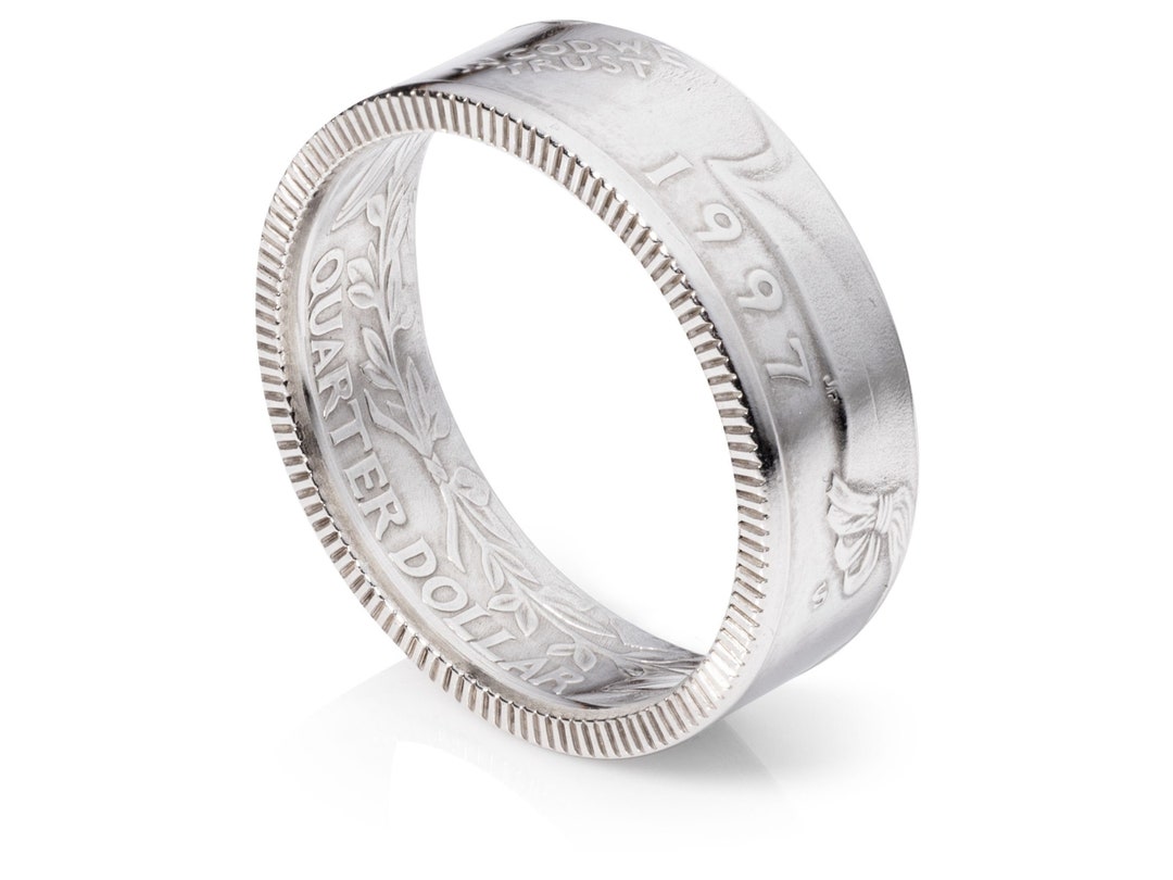 Quarter Ring - Silver Coin Ring - "heads" - Polished Finish - 1992-1998 ...