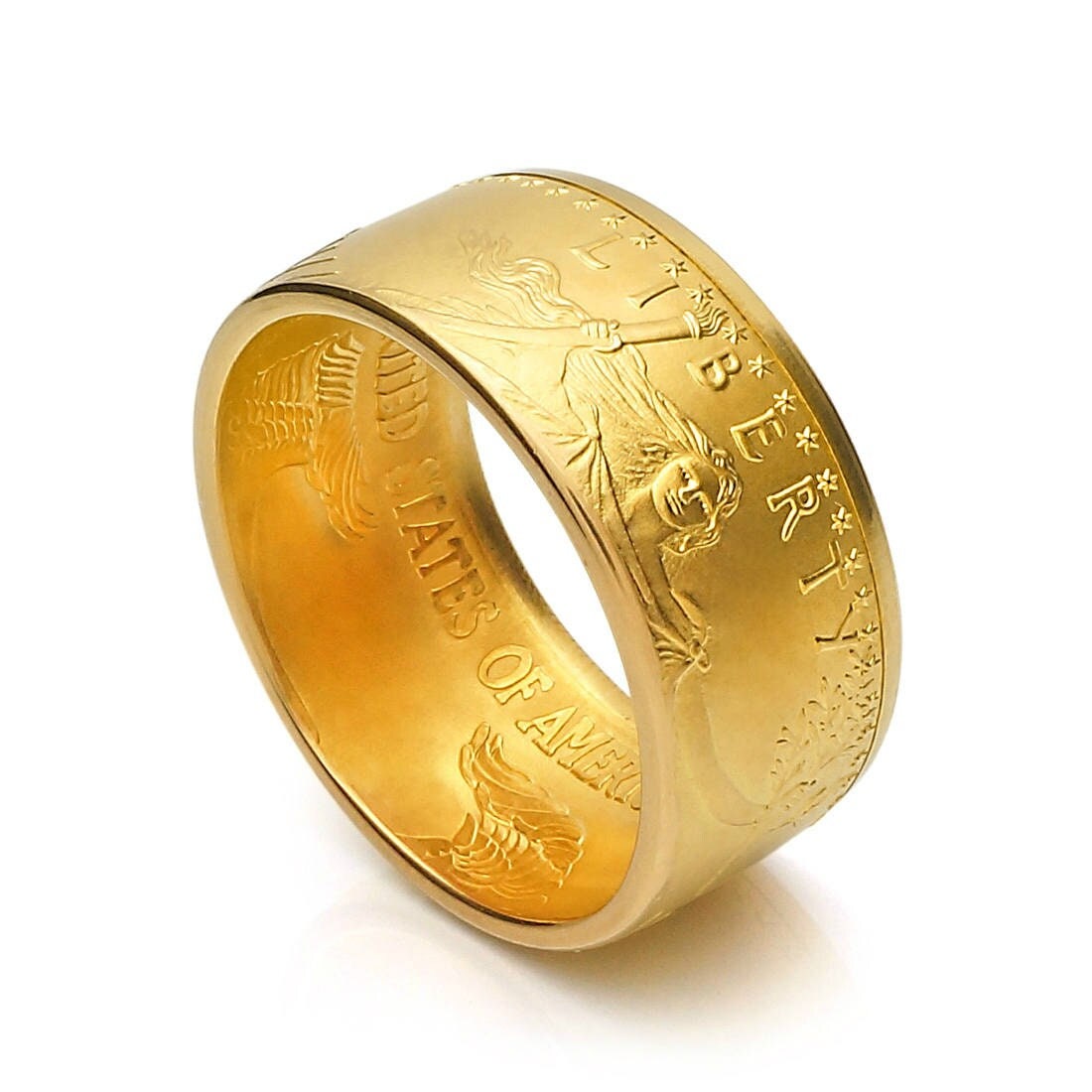 Mens gold eagle ring store
