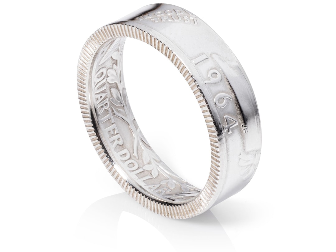 Handcrafted Silver Quarter Ring 1954-1964 | Made-to-order | Polished ...