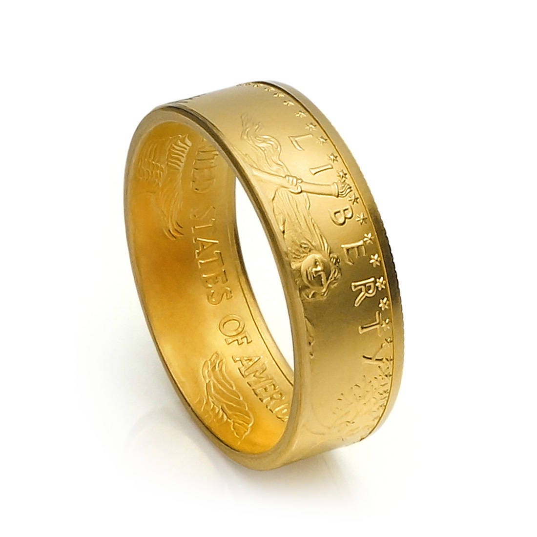 1/2 Oz American Eagle Gold Coin Ring - "heads" - Satin Finish - Etsy