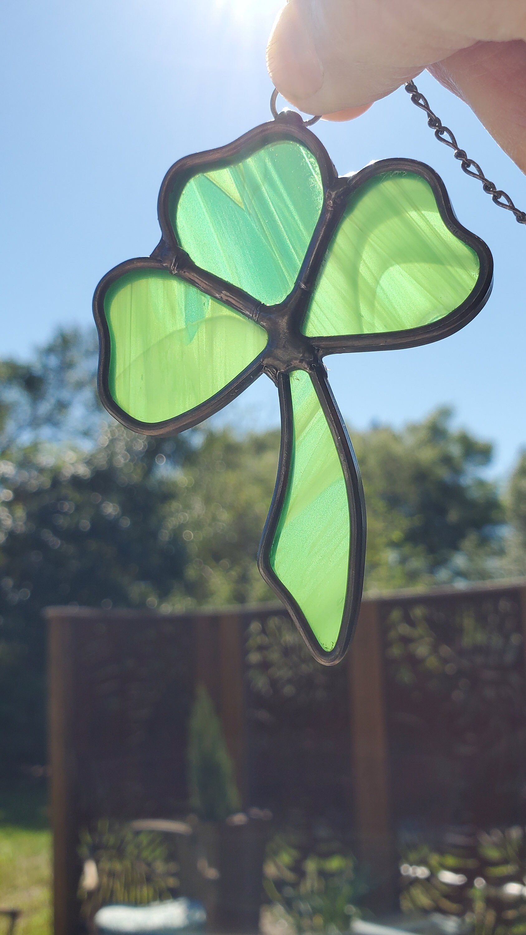 Stained Glass Shamrock / Irish Decor / Happy St Patrick's Day Charm ...