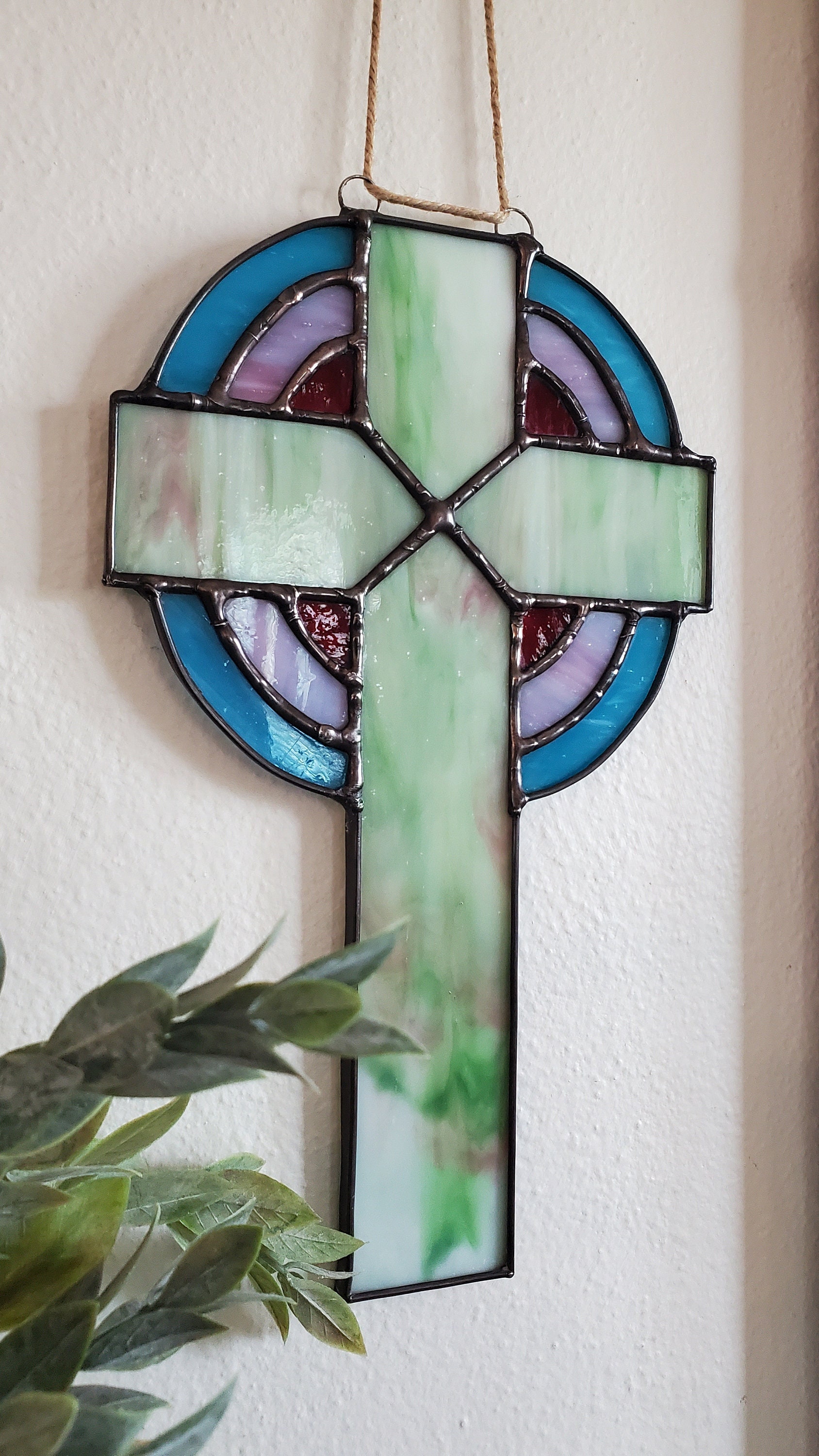 Stained Glass Cross Suncatcher