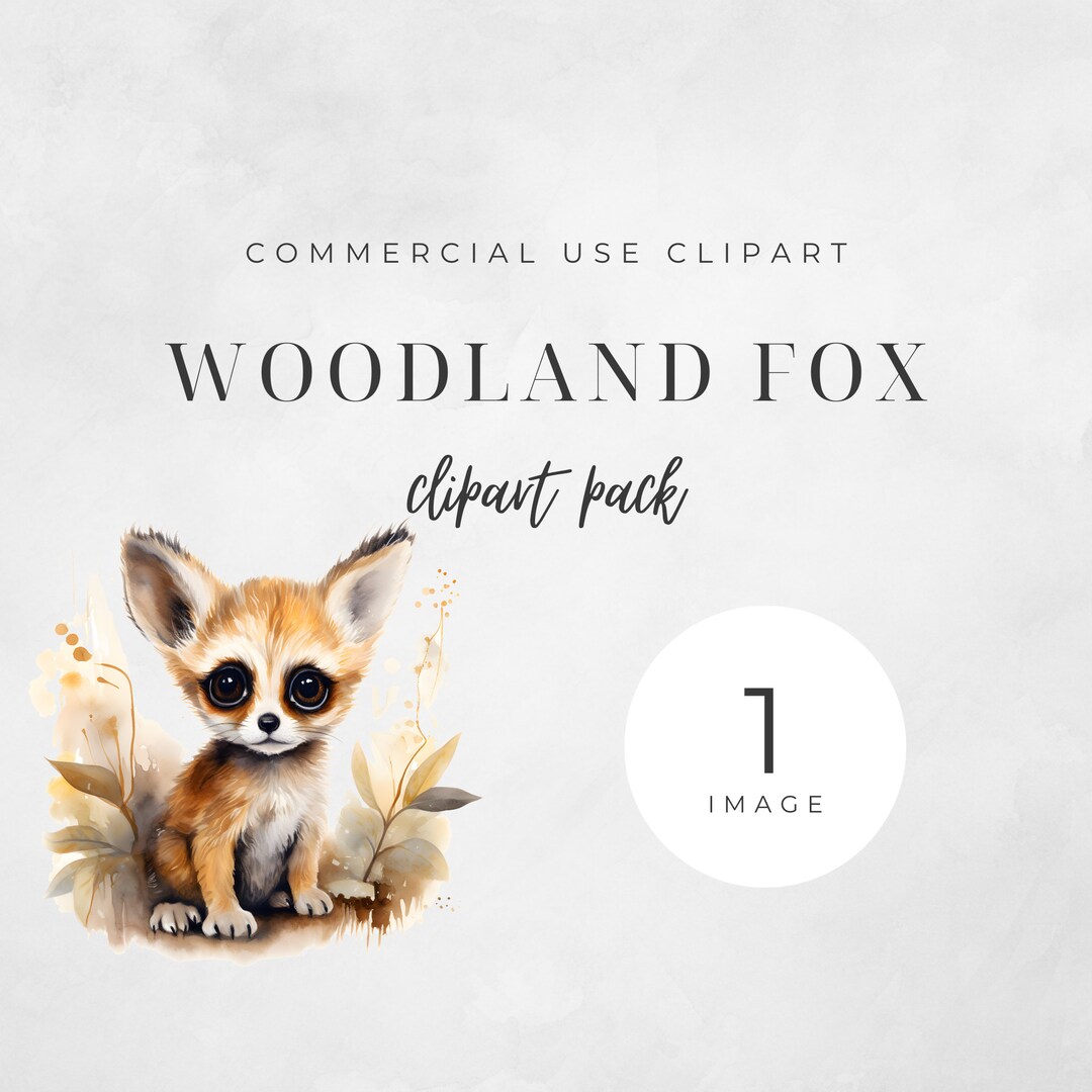 Woodland Fox Watercolor Clipart PNG Digital Download Animal Art Baby ...