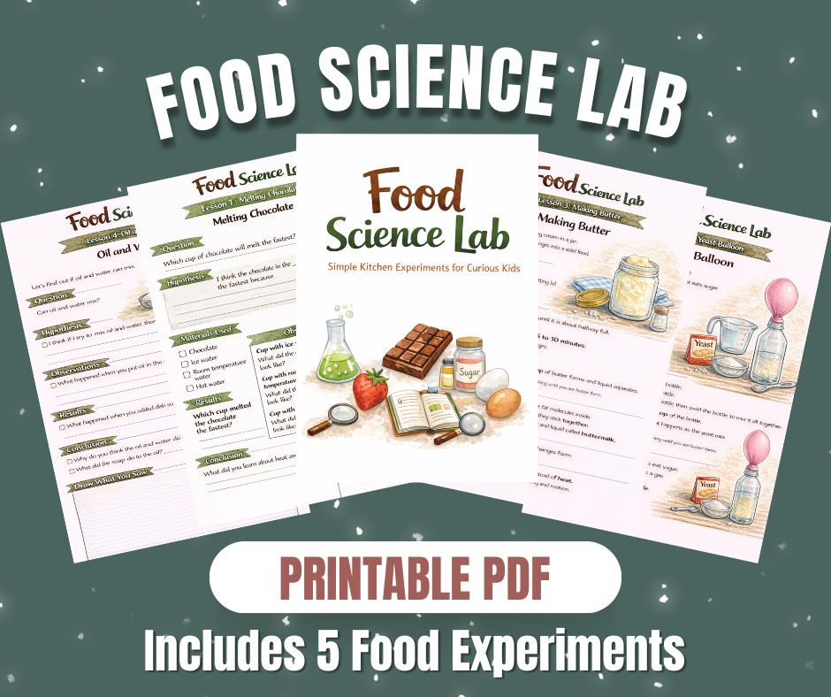 Food Science Lab Experiments Printable for Kids L Hands on Kitchen ...