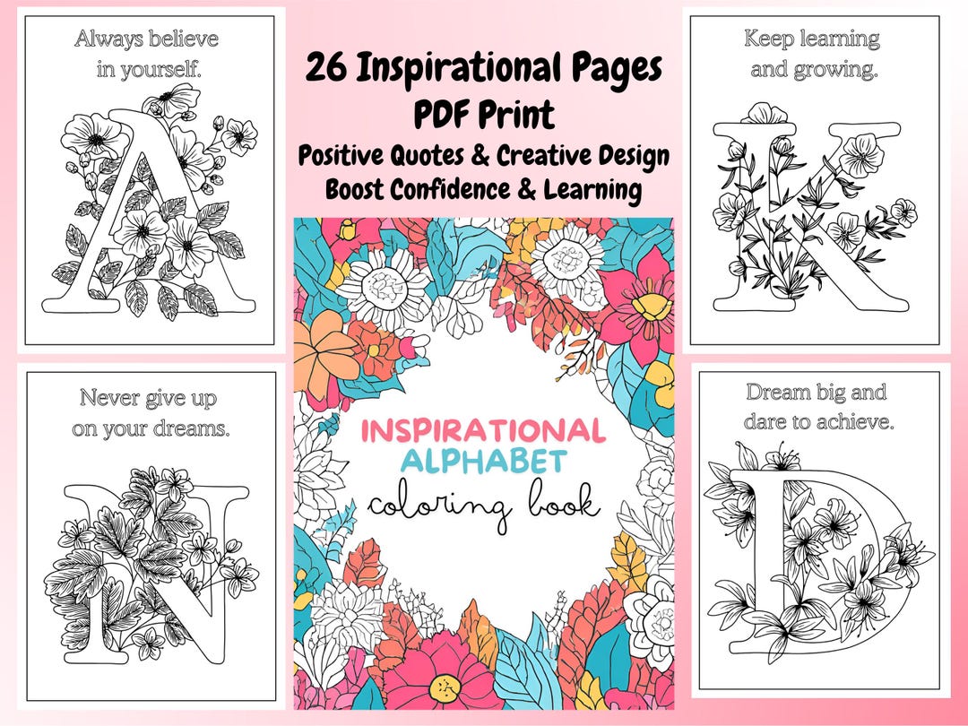 Inspirational Alphabet Coloring Book for Kids | 26 Uplifting A to Z ...