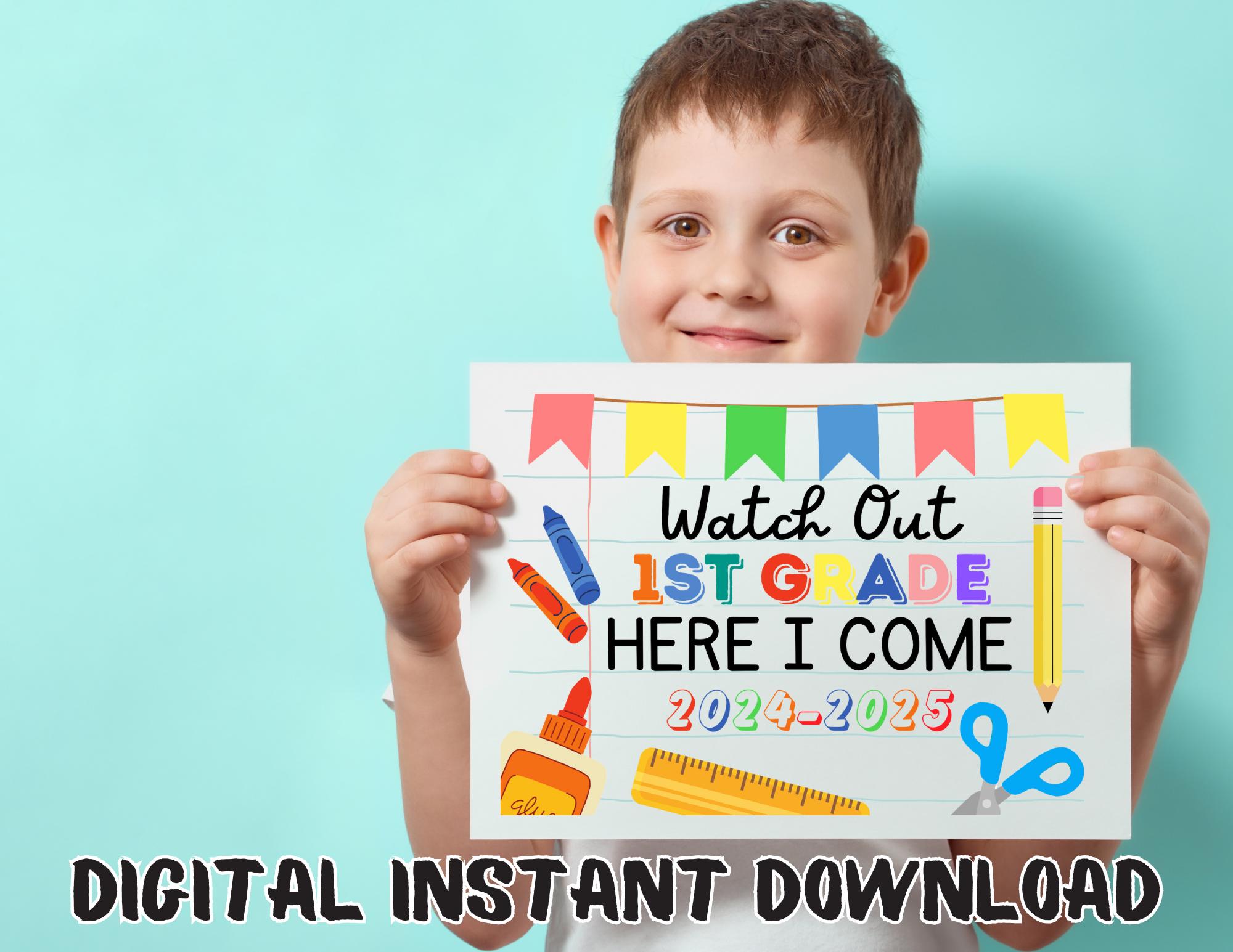 First Day of First Grade Printable Sign Instant Digital Download Back ...