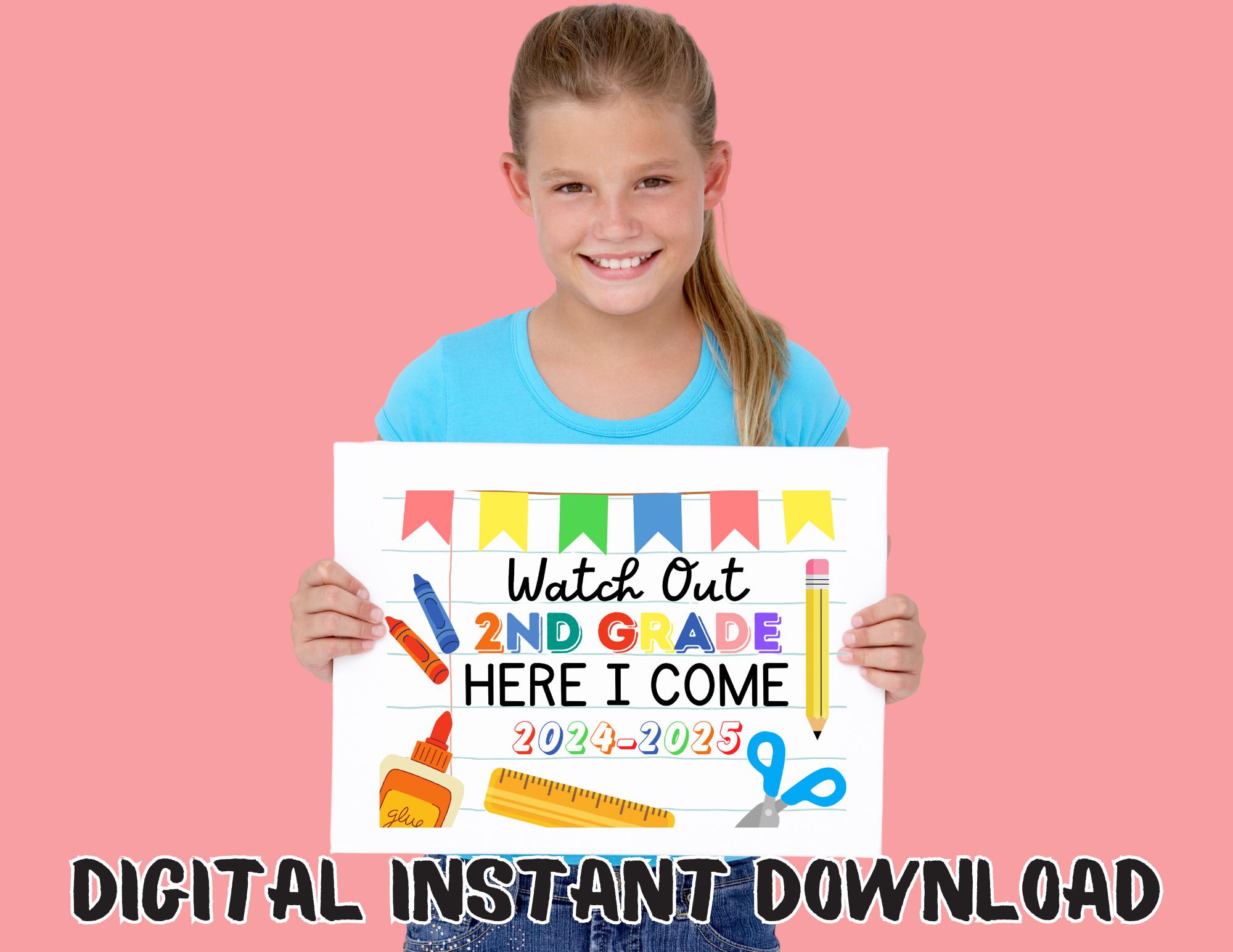 First Day of Second Grade Printable Sign Instant Digital Download Back ...