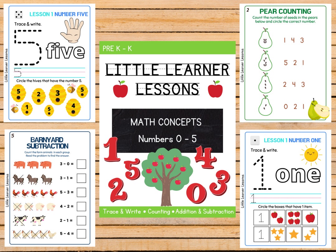 Printable Preschool & Kindergarten Math Workbook Numbers 0 5 - Etsy