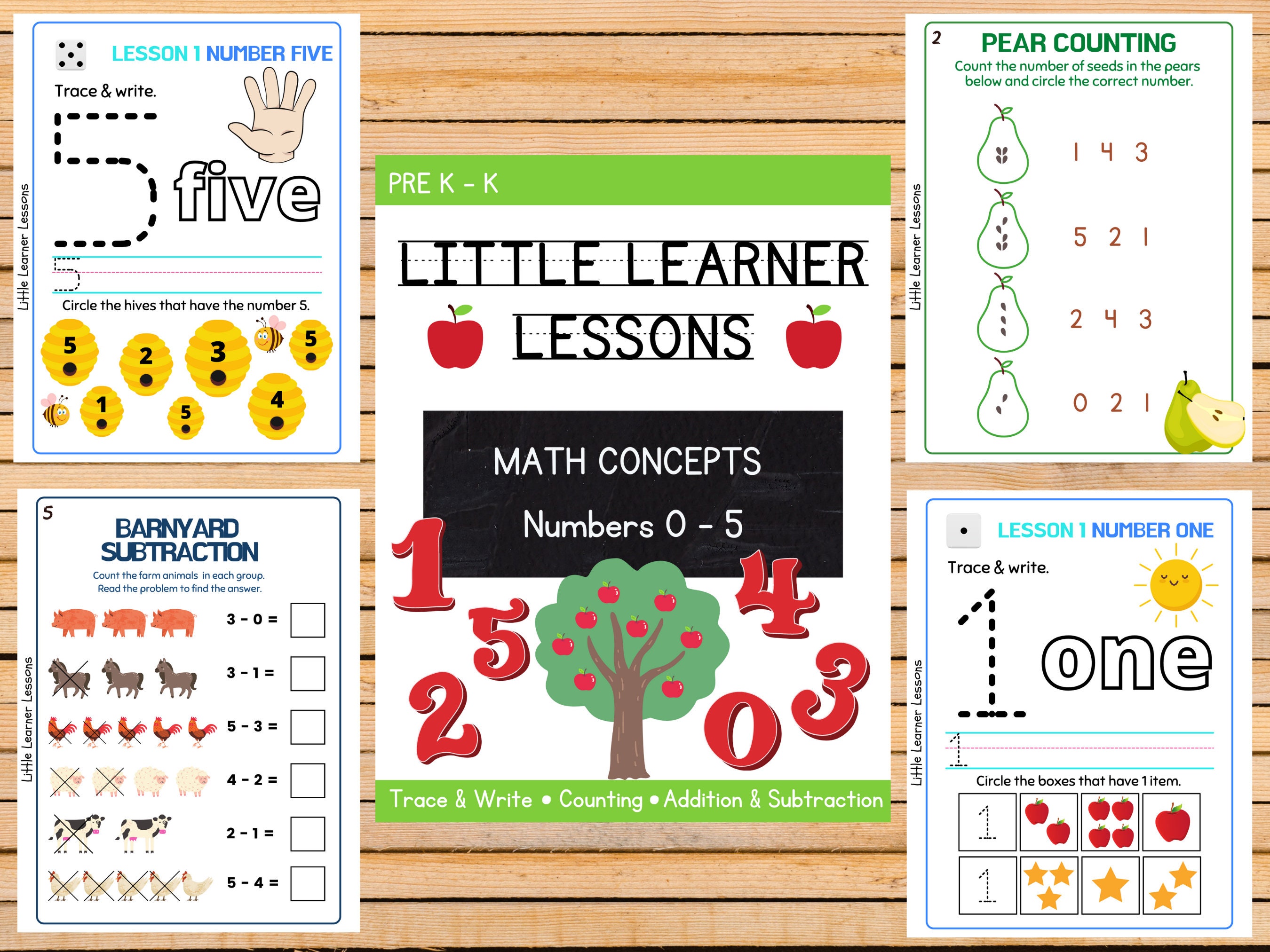 Printable Preschool & Kindergarten Math Workbook Numbers 0 5 - Etsy