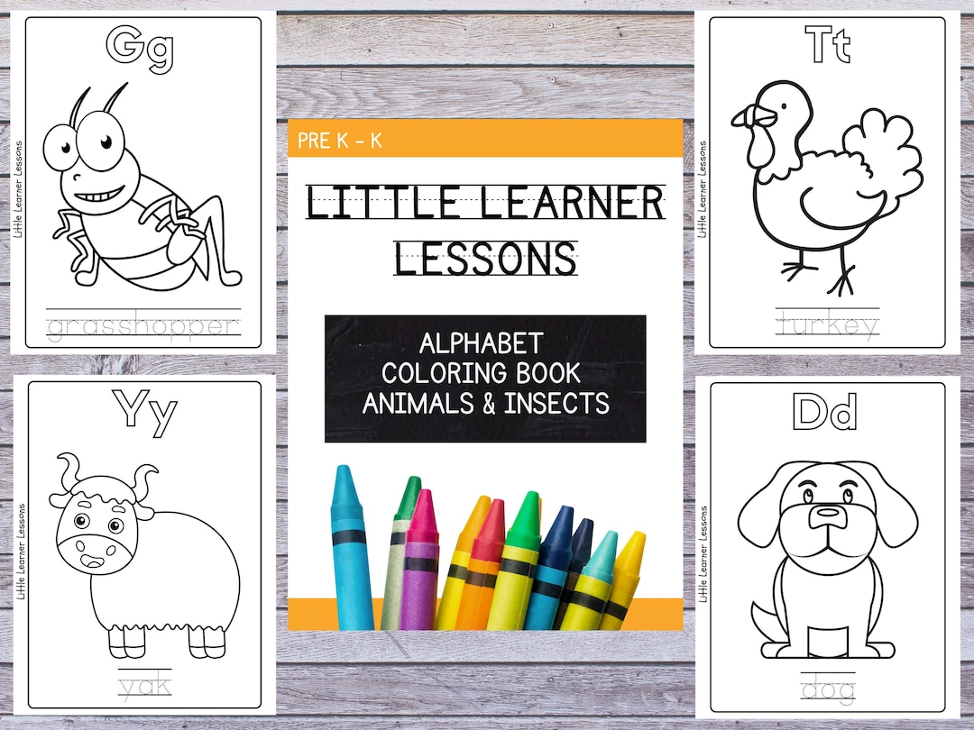 Printable Preschool & Kindergarten Alphabet Coloring Book - Etsy