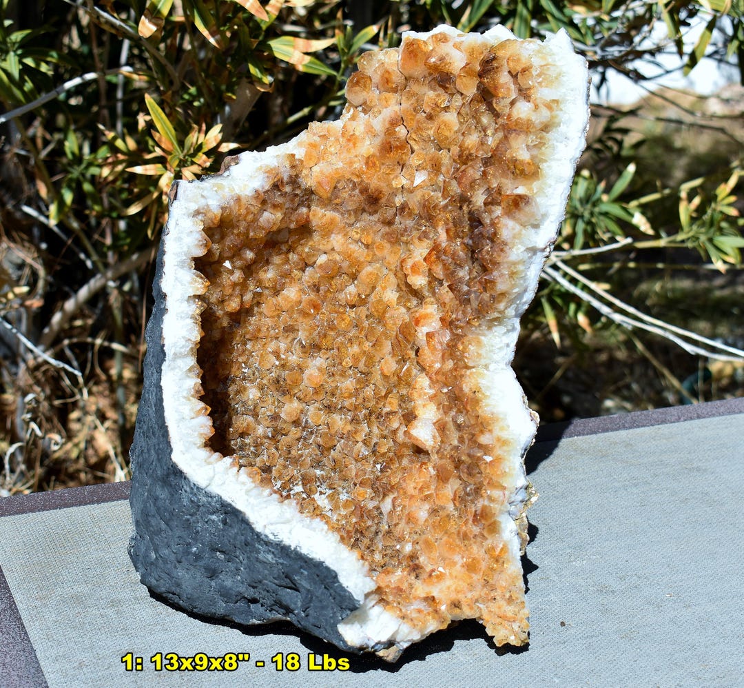 Extra Large CITRINE Geode Clusters: 1-2 Feet Wide * Choice of 10 * Top ...