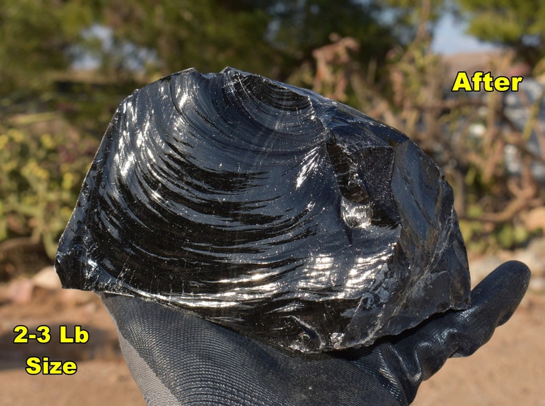 LARGE OBSIDIAN Rough: Choice of Sizes * Natural Black Igneous Knapping ...