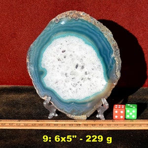 Blue AGATE & QUARTZ Crystal Geode Slice Coasters W/ FREE Stand Choice ...