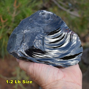 LARGE OBSIDIAN Rough: Choice of Sizes * Natural Black Igneous Knapping ...