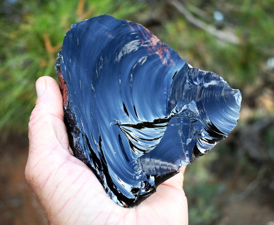 LARGE OBSIDIAN Rough * Choice of Sizes * Natural Black Igneous Knapping ...