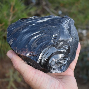 LARGE OBSIDIAN Rough: Choice of Sizes * Natural Black Igneous Knapping ...