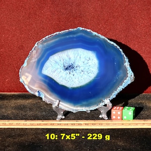 Blue AGATE & QUARTZ Crystal Geode Slice Coasters W/ FREE Stand Choice ...