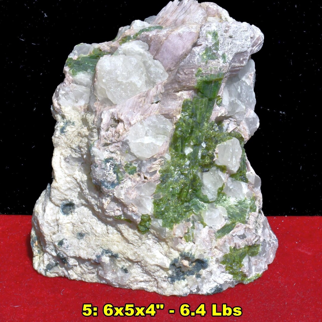 Large Tourmaline Mineral Specimens: Pink Rubellite, Green Verdelite in ...