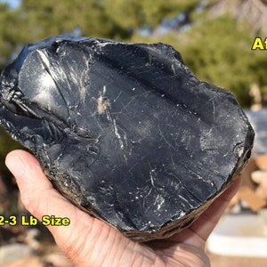 LARGE OBSIDIAN Rough: Choice of Sizes * Natural Black Igneous Knapping ...