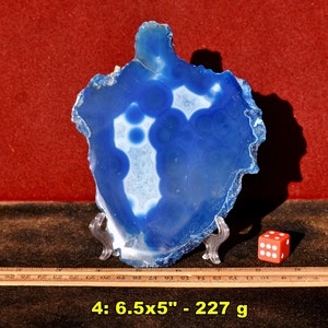 Blue AGATE & QUARTZ Crystal Geode Slice Coasters W/ FREE Stand Choice ...