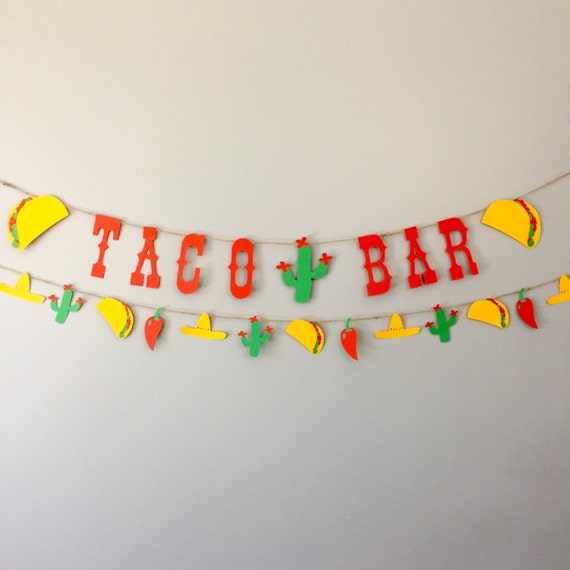 Taco Bar Banner Taco Banner Taco Decor Fiesta Banner - Etsy