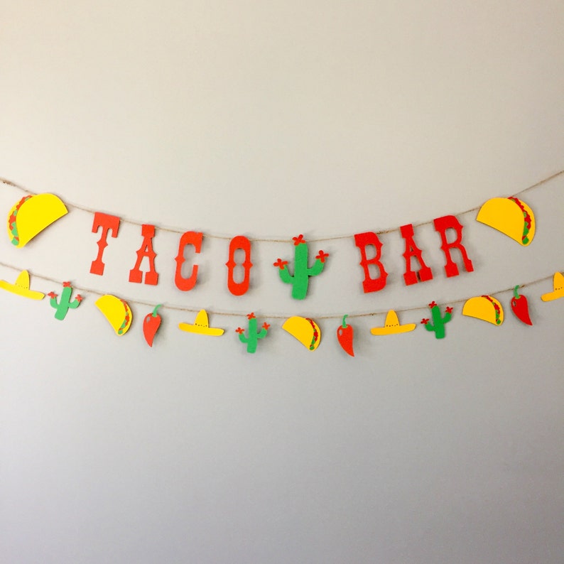 Taco Bar Banner Taco Banner Taco Decor Fiesta Banner - Etsy