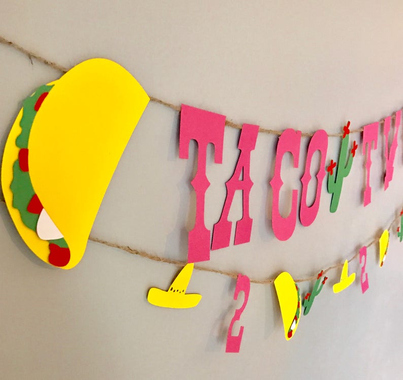 Taco Twosday taco bar banner taco banner taco decor fiesta | Etsy