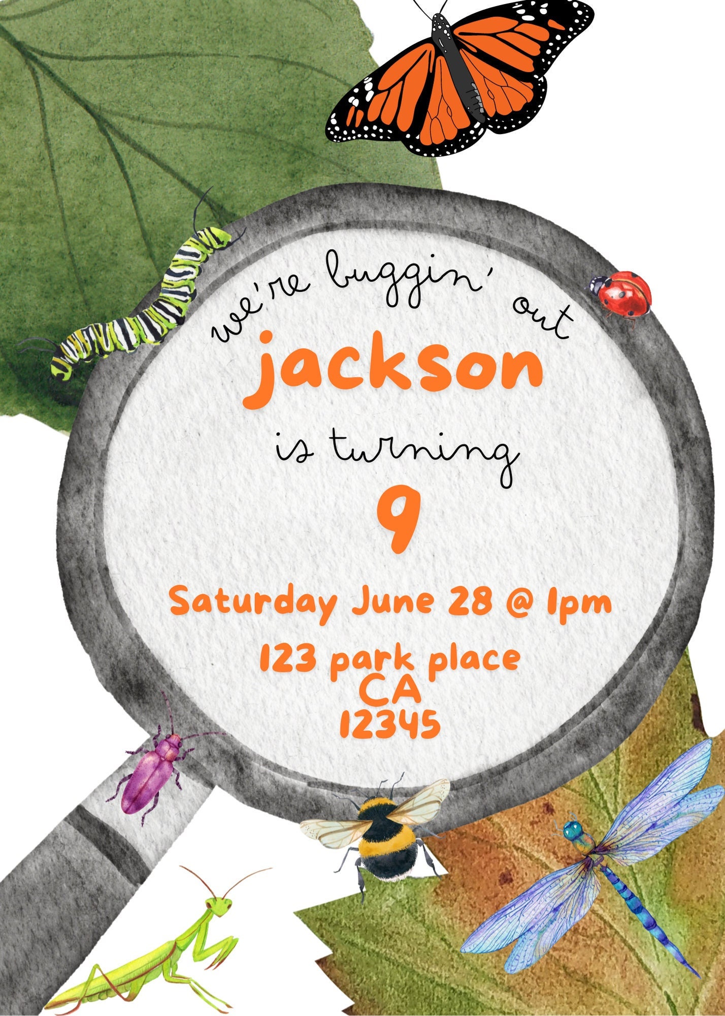 Bug Theme Birthday Party Invite!! We're Buggin Out!! Perfect Invite ...
