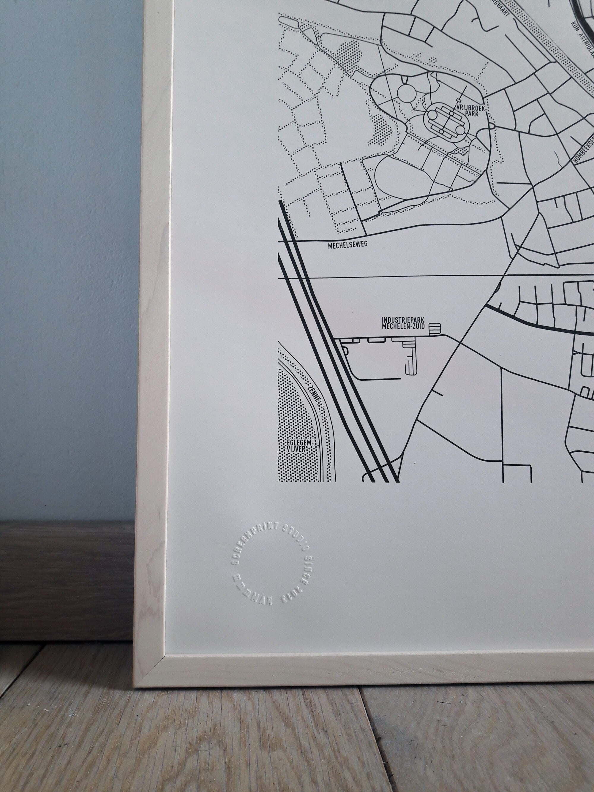 Mechelen - Poster Stadtplan Mechelen 50x70cm - Siebdruck - FLUO ...