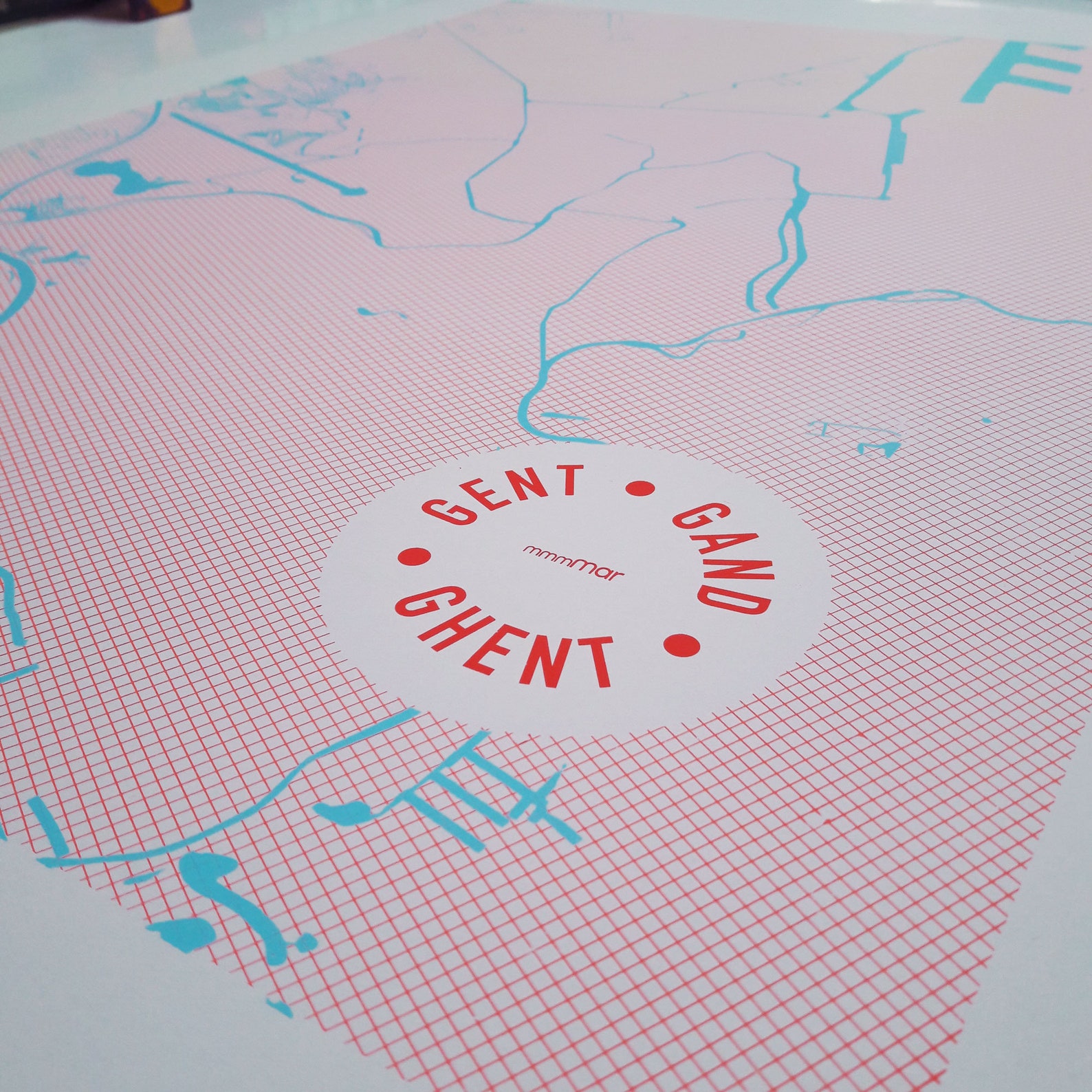 Gent Affiche stadsplan 50x70cm zeefdruk | Etsy