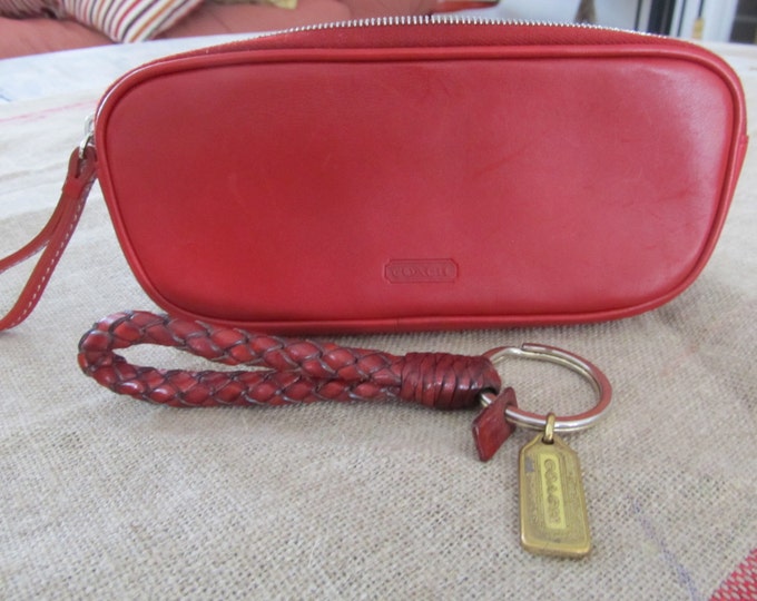 LIKE NEW Coach Braided Leather Key Chain Brass Hardware Dog Tag Vintage ...