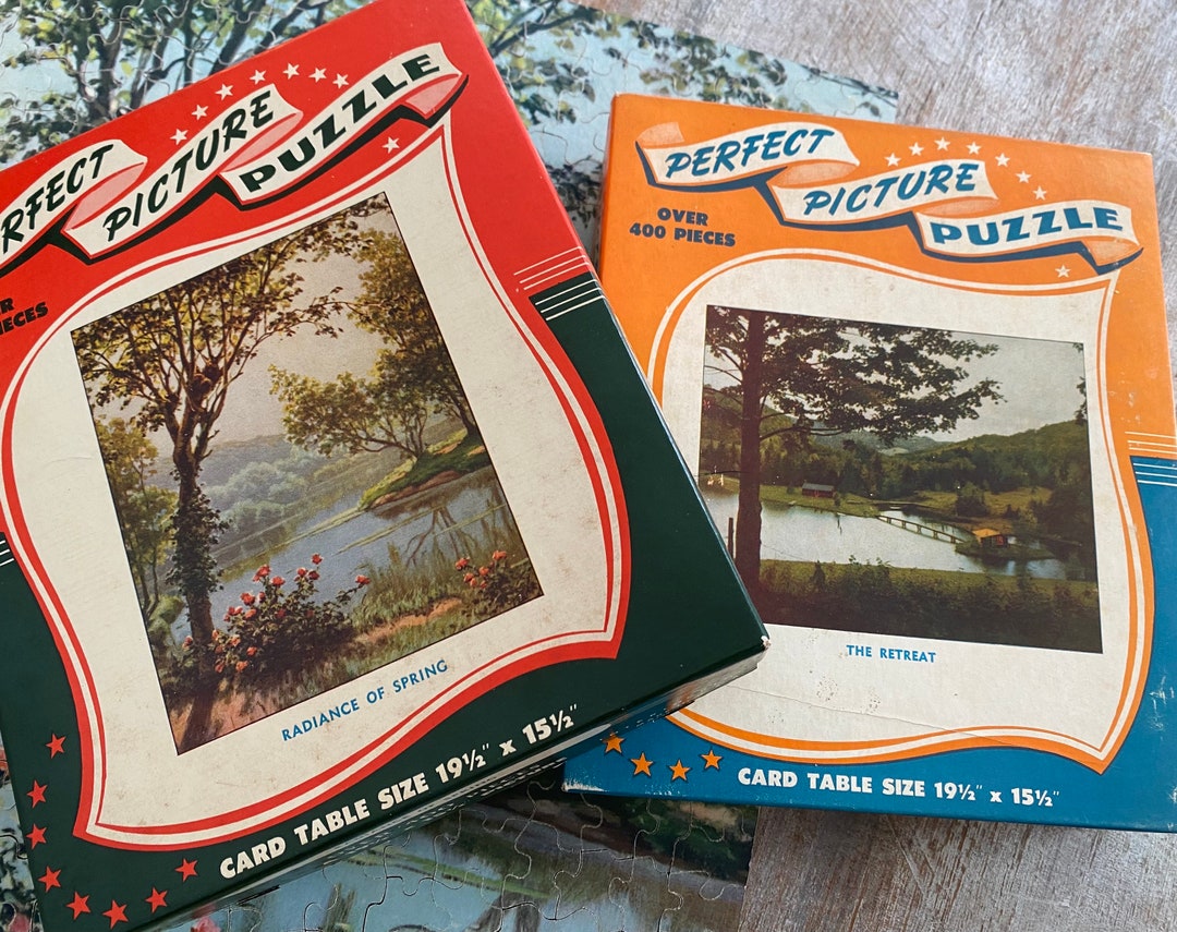 Pair Fine Art Jigsaw Puzzles Vintage Boxed PERFECT Picture 400 Pc ...