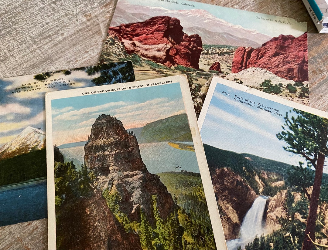 1930s Set 5 WESTERN Landmarks Postcards Vintage Lithograph American ...