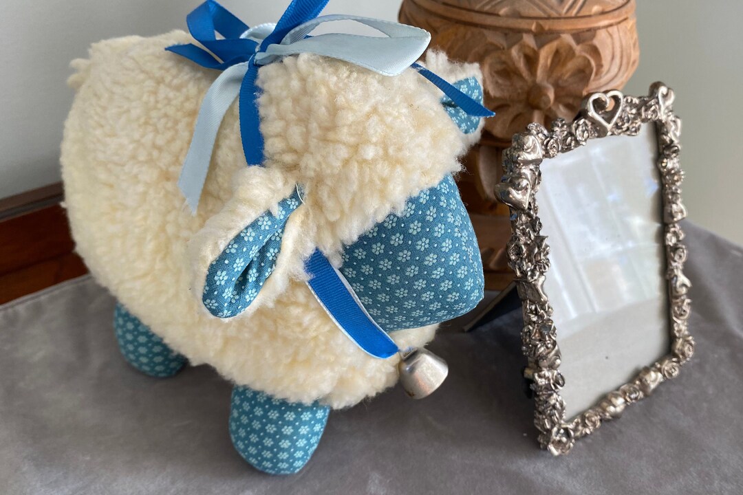 Lg Standing WOOLY Lamb Vintage Faux Shearling Sherpa Mama Sheep HOBBY ...