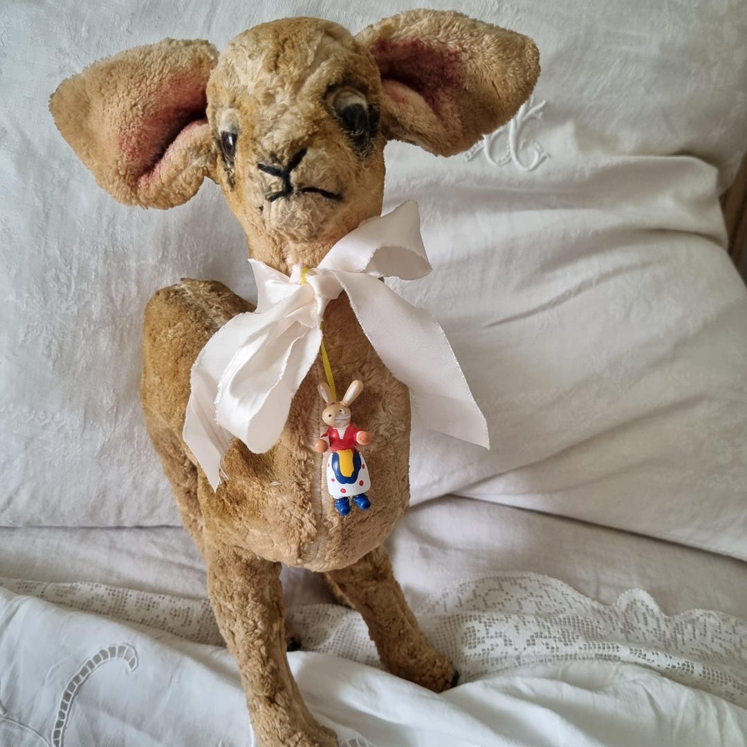 Vintage Steiff DEER Fawn Large Stuffed Toy..plush Easter Fawn..without ...