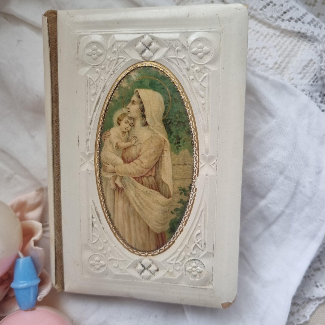 Antique CSSR Catholic Pray Book Missel Celluloid Embossed Mary & Jesus ...