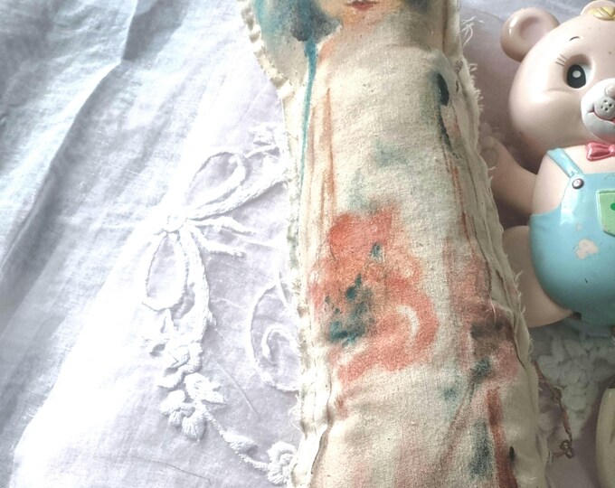 Handpainted Primitive Calico Doll - Etsy