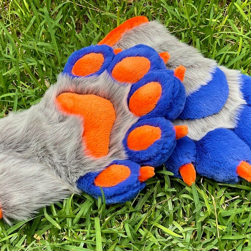Blue 5-finger Fursuit Puffy Paws - Etsy