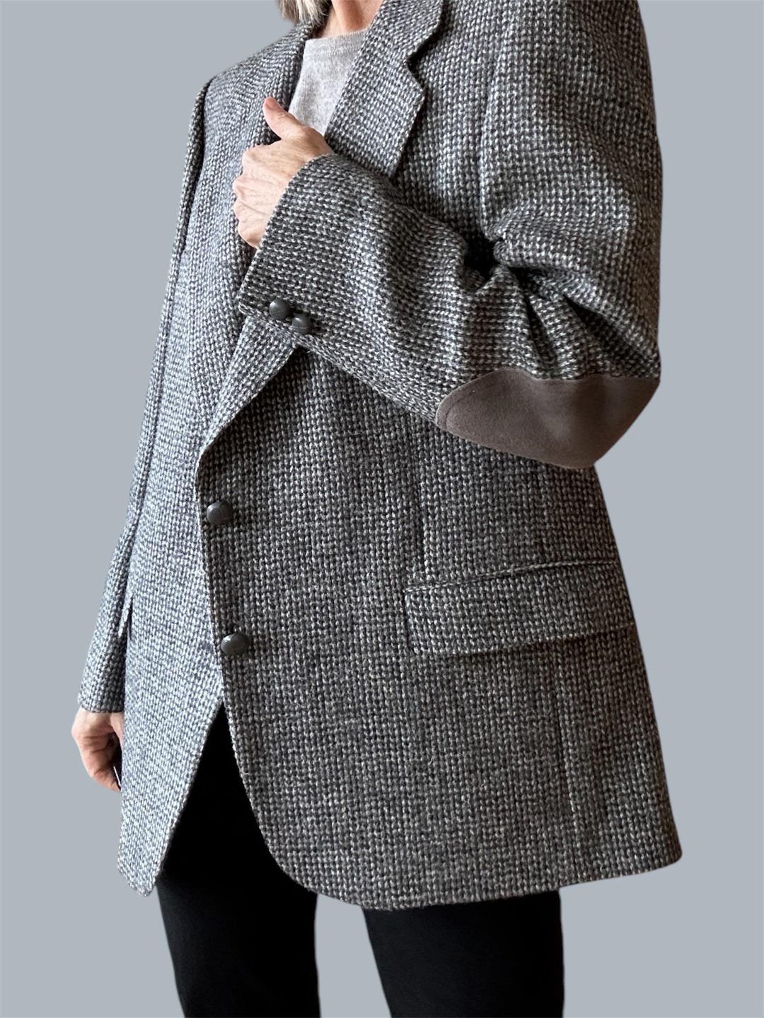 Vintage Harris Tweed Blazer, Blazer With Elbow Pads, Vintage Wool ...