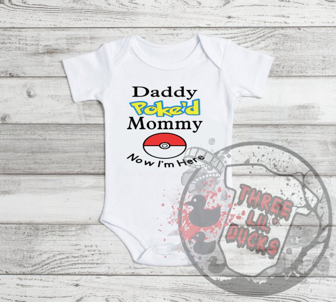 Pokemon baby onesies funny dad daddy mom mommy | Etsy