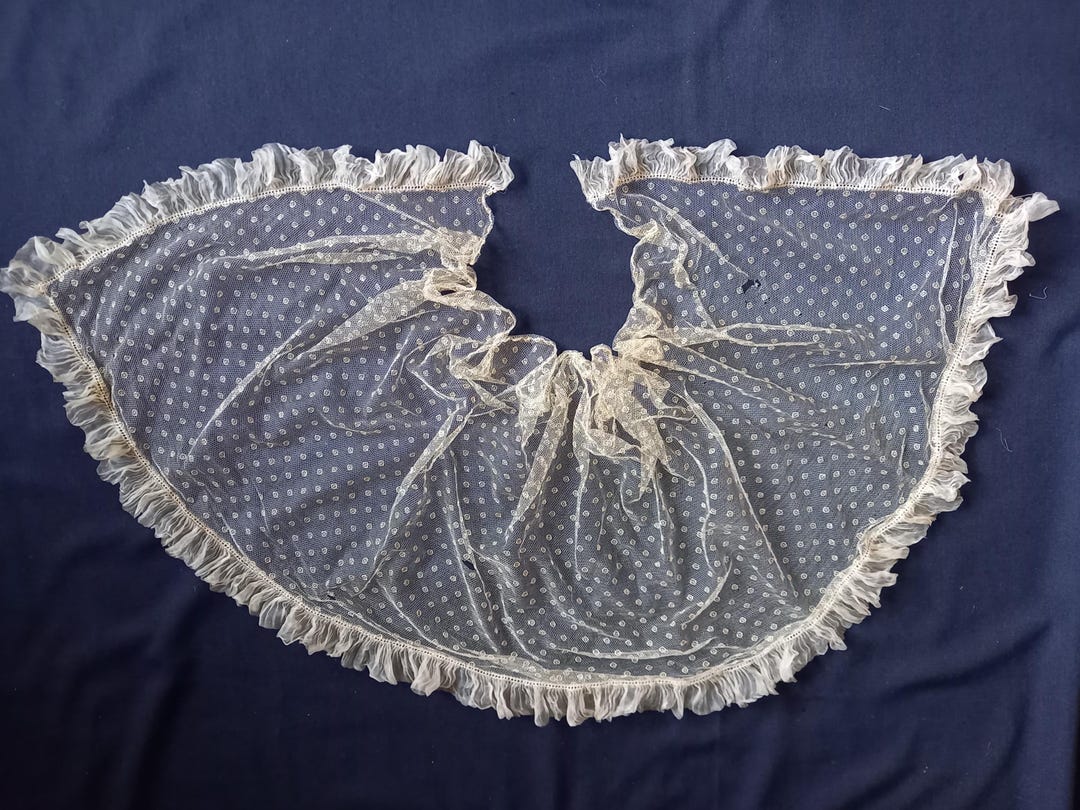 Victorian Large Fine Net Lace Collar Fichu-lace Bertha - Etsy