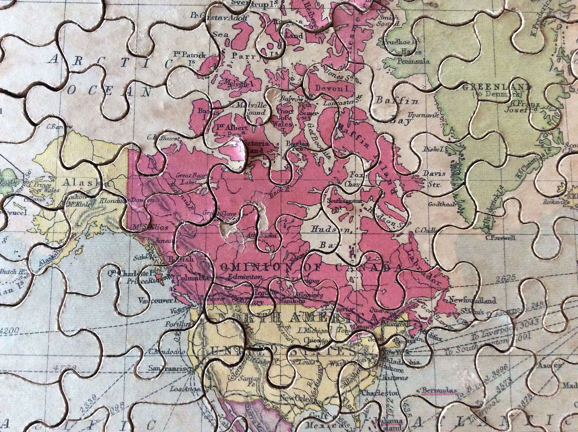 Antique Jigsaw-plywood Puzzle World Map Jigsaw-mercator - Etsy