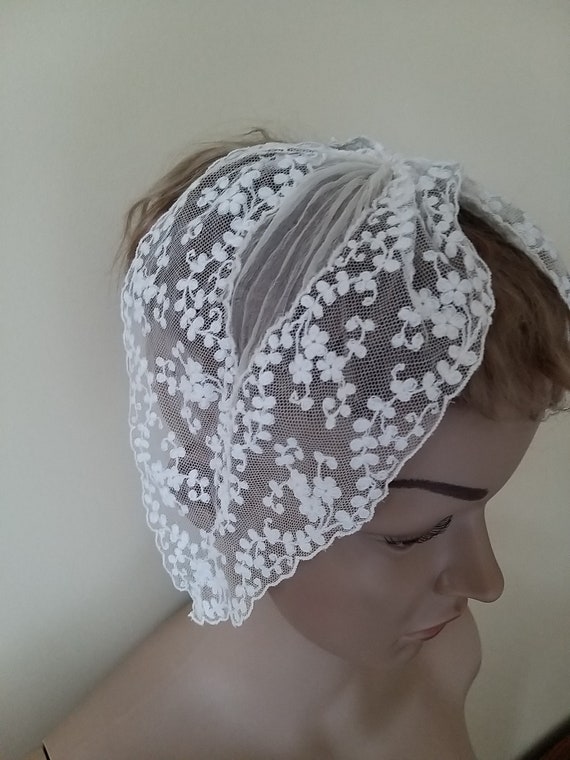 Victorian Limerick Lace Applique Embroidery Net Fichu… - Gem