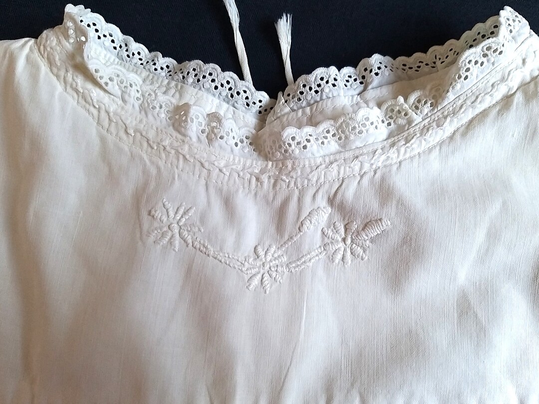 Victorian Baby Dress Gown-hand Embroidered-winter Gown-with Lined ...