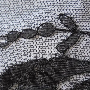 Victorian Black Lace Wrap-stole- Hand Embroidery-levers Mill-19th ...