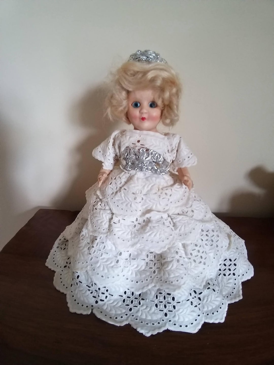 1950s Hard Plastic Miss Rosebud Doll - Broderie Anglaise Dress - Blonde ...