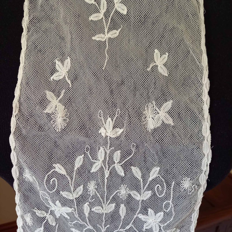 Victorian Hand Embroidered Lace Insert-embroidered Lace-needle Lace ...